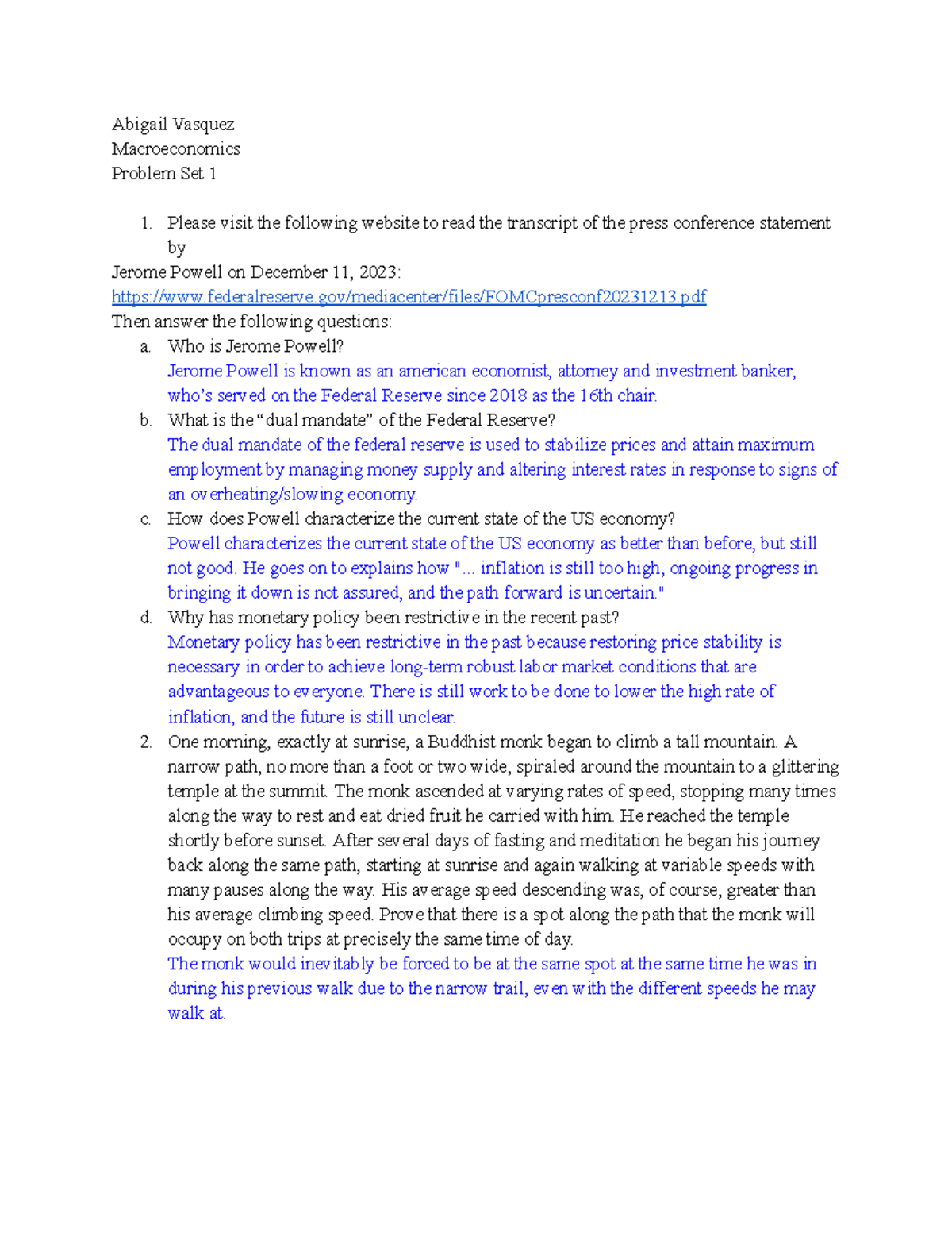 Macro Problem Set 1 - Abigail Vasquez Macroeconomics Problem Set 1 1. Please visit the following ...