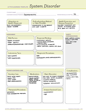 Peptic Ulcer - ATI - ACTIVE LEARNING TEMPLATE: System Disorder STUDENT ...
