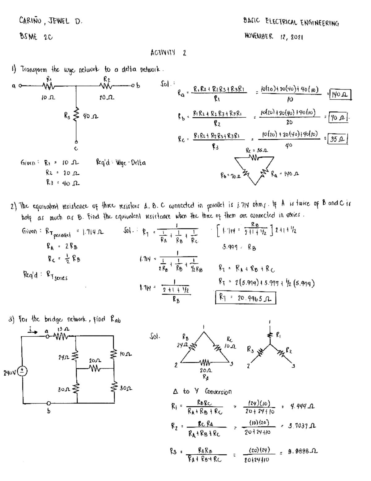 ACT 2 BEE - ACTIVITY - Electrical Engineering - PangSU - Studocu