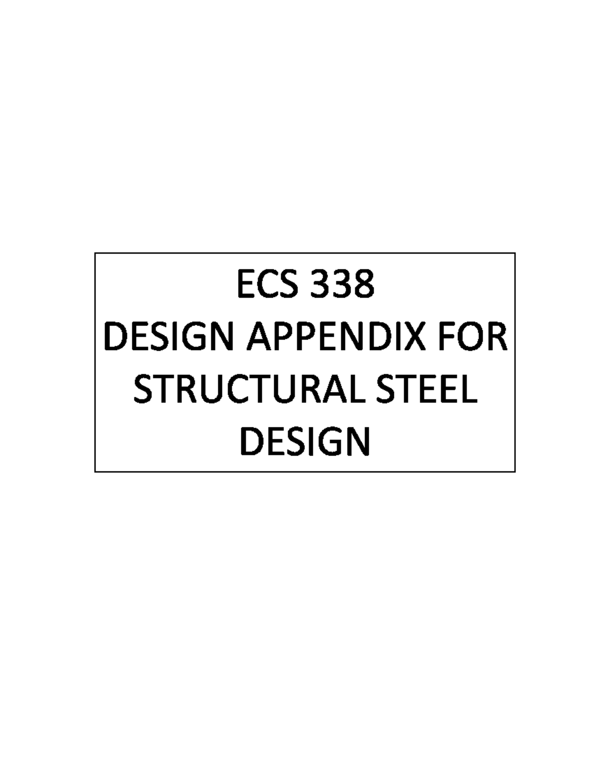 Design Appendix FOR Structural Steel Design - General Information 3.2 ...