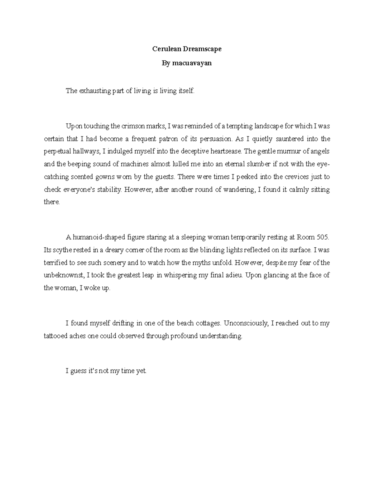 Cerulean Dreamscape - Upon touching the crimson marks, I was reminded ...