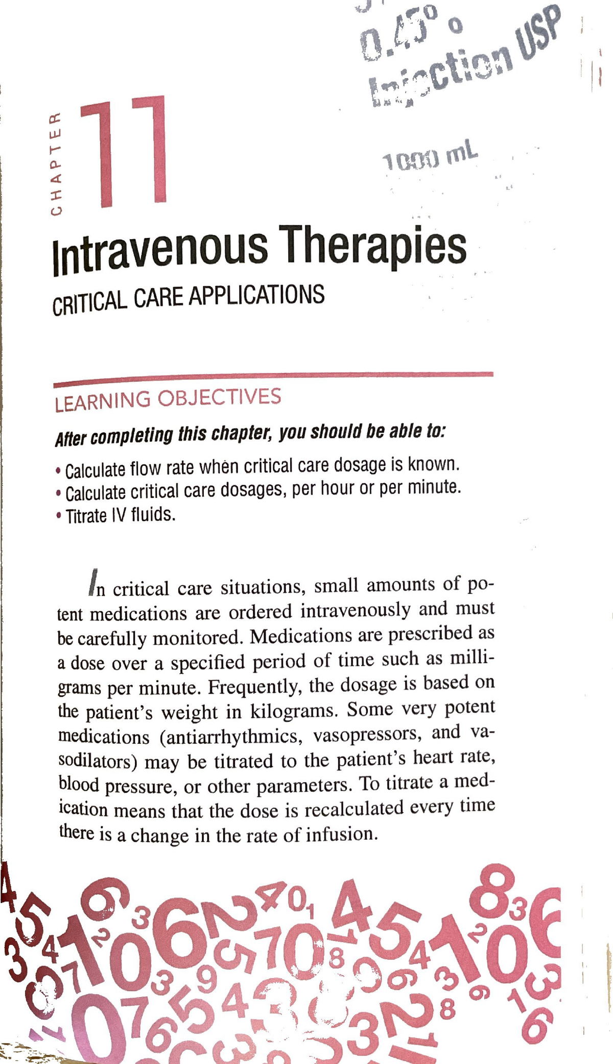 Intravenous therapy dos calc - O USP 11 mL Intravenous Therapies ...