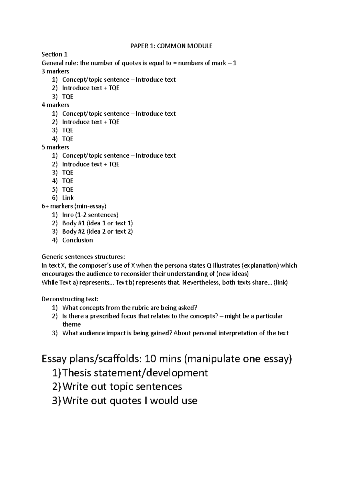 Notes for English Advanced Course - All modules - PAPER 1: COMMON ...