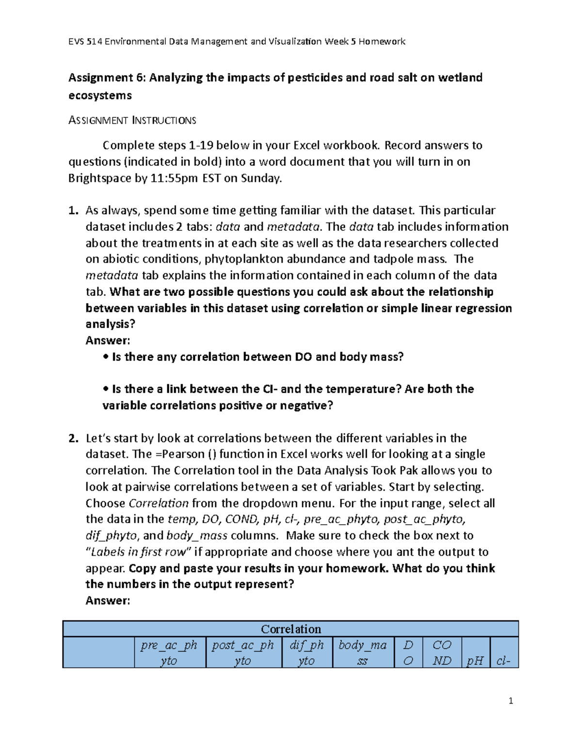 6-Analyzing the impacts of pesticides and road salt on wetland ecosystems - Assignment 6 ...