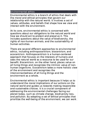 Environment science 1 - Environment science environmental science ...