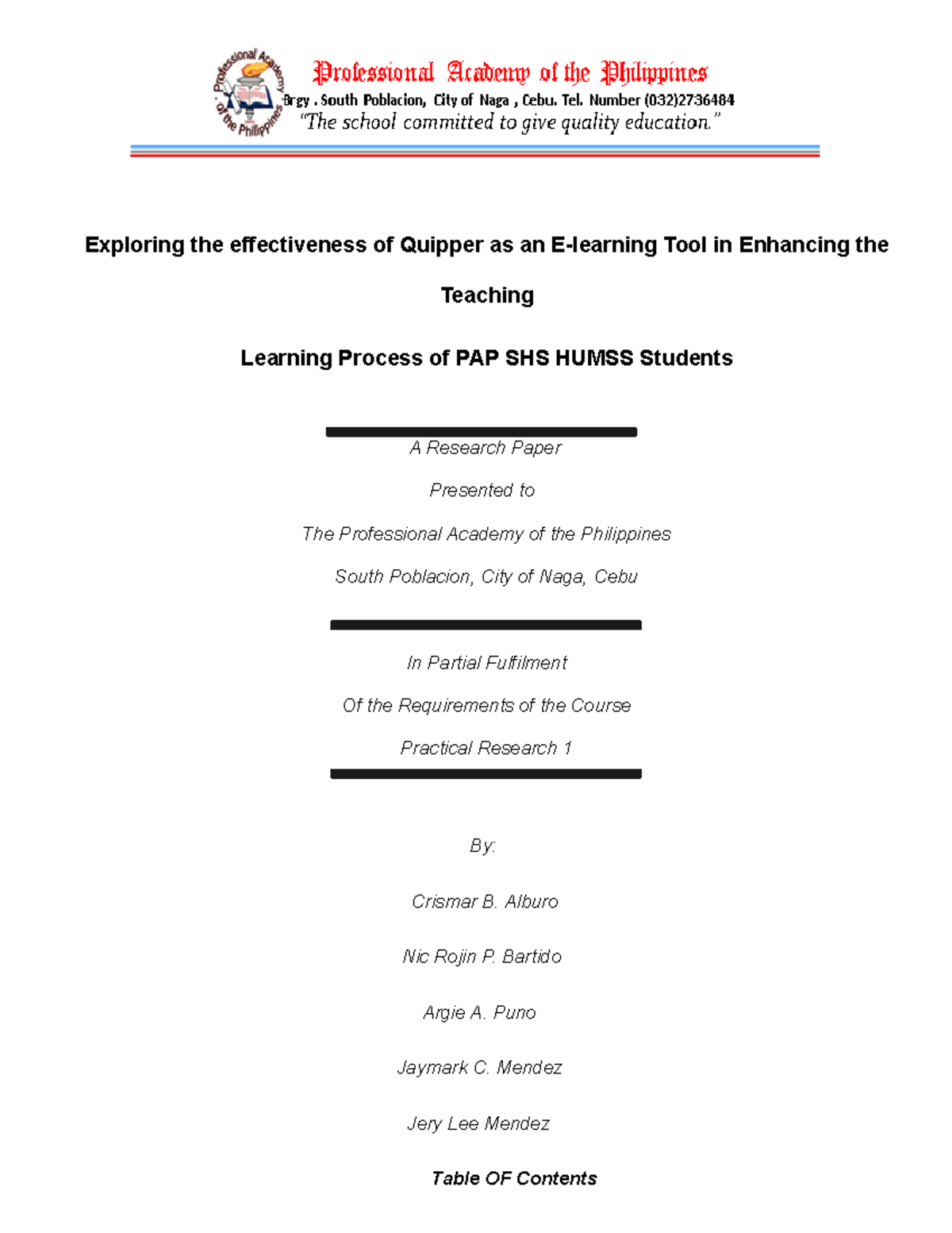 Practical Research Complete phase 4 Group 3 - Exploring the ...