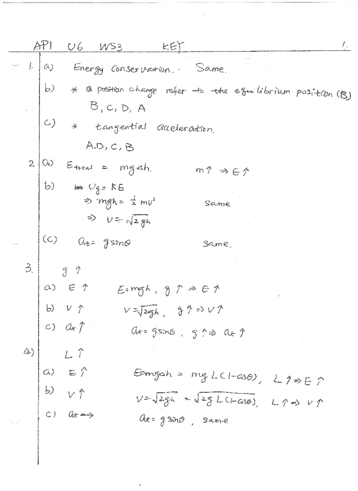 Unit 6 Worksheet 3 Key - I. &?t u6 WS ke c) Ene*fu Gnscv t/-6+psn. - So ...