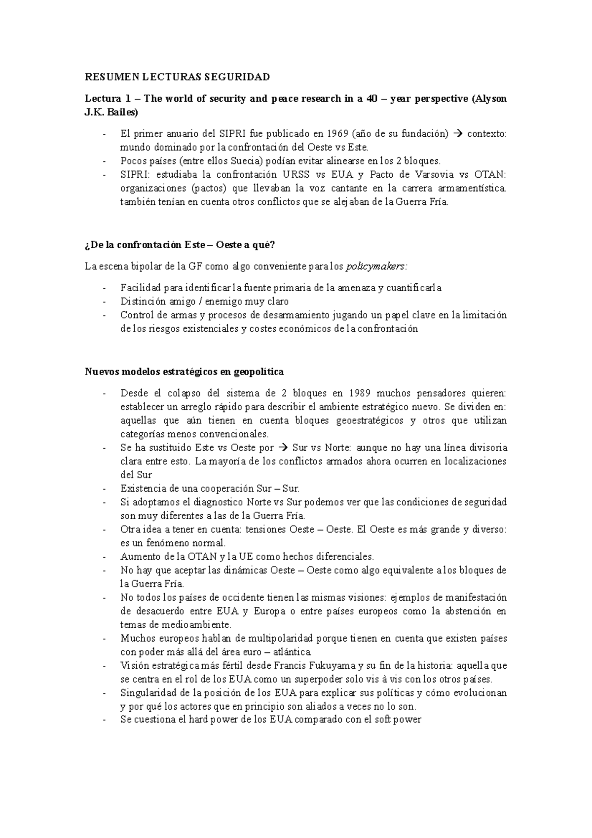 Resumen Lecturas Seguridad - RESUMEN LECTURAS SEGURIDAD Lectura 1 – The ...