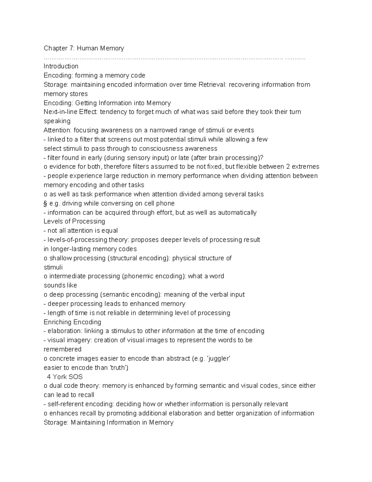 CHAPTER 7 STUDY GUIDE - Chapter 7: Human Memory - Studocu