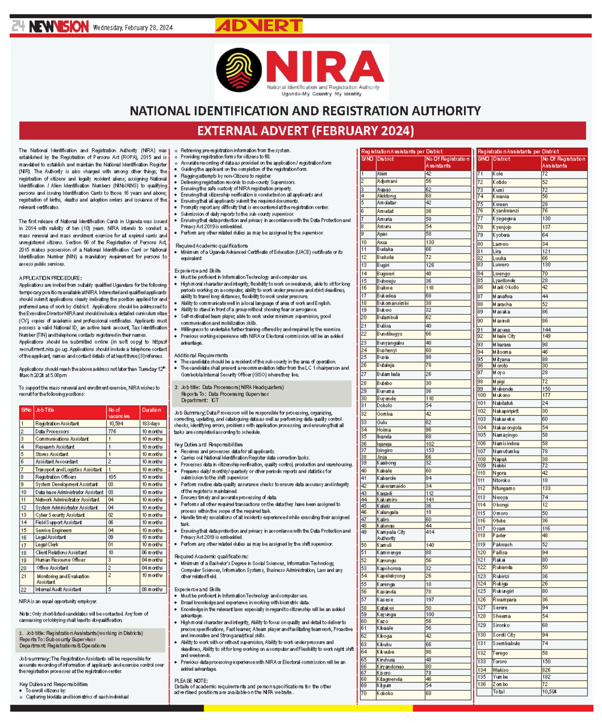 NIRA Ad - New version - The National Identification and Registration ...