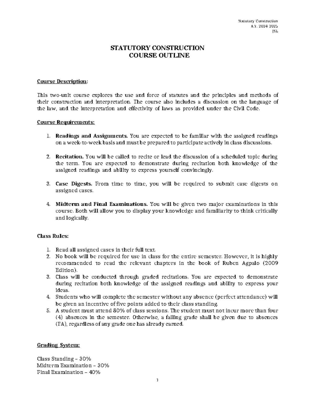 Statutory-Construction-Syllabus-2024-2025-JSL - A. 2024- 2025 JSL ...