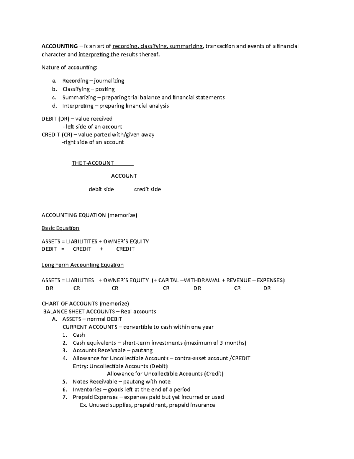 Accounting-notes - Notes - ACCOUNTING – is an art of recording ...