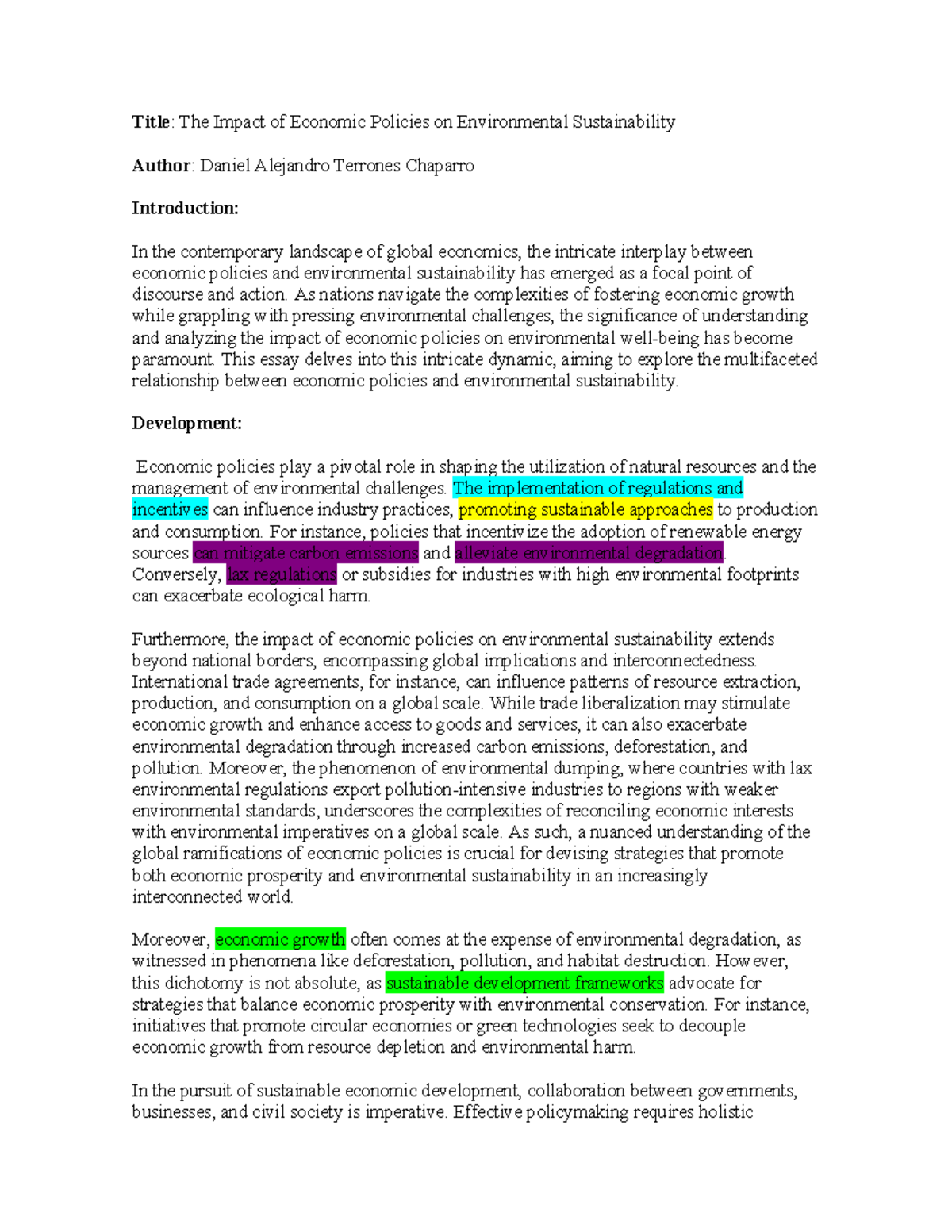 Assignment 4 Datch - trabajo del dia - Title: The Impact of Economic ...