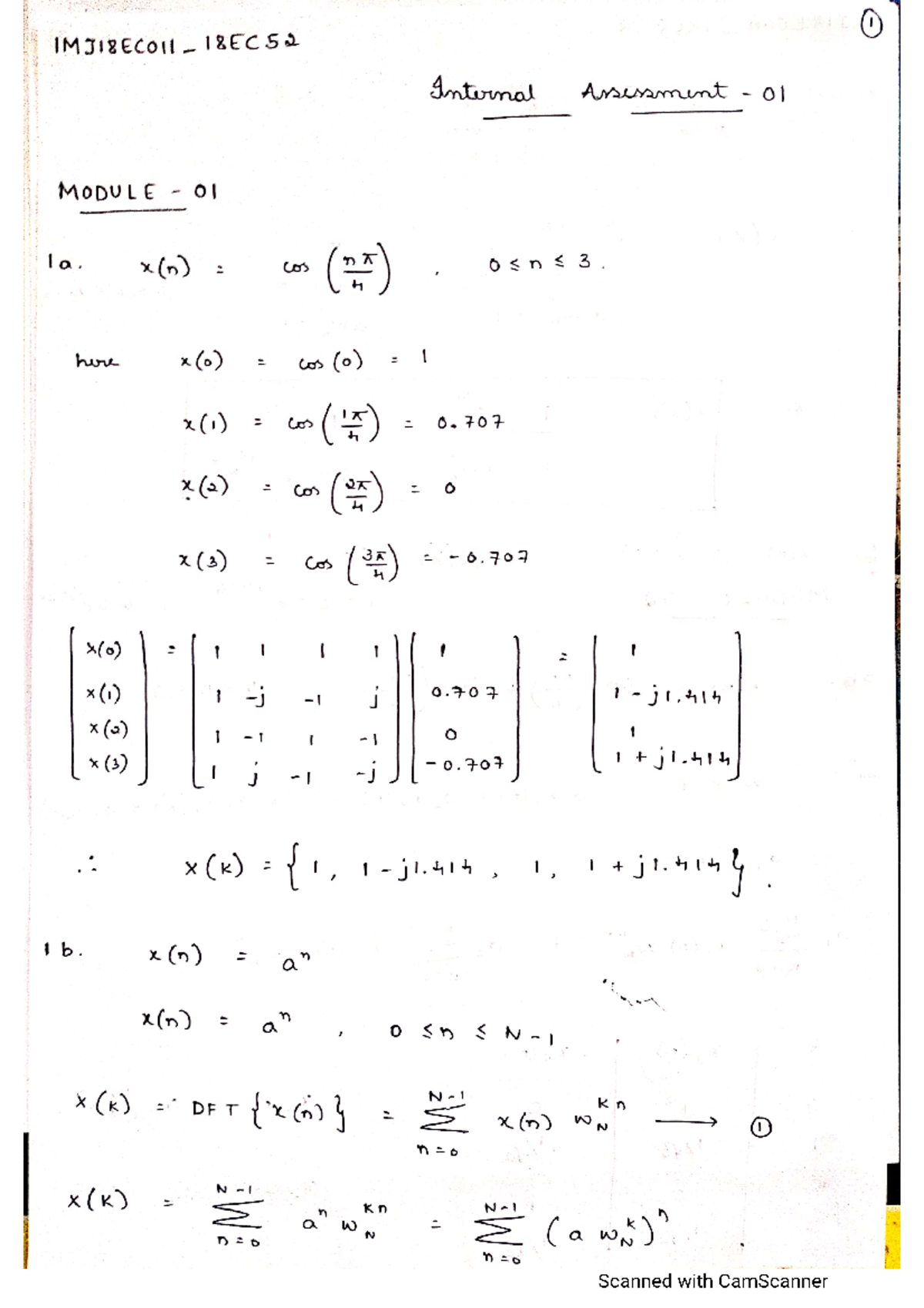 18EC52 1MJ18EC011 skc fksks - BE ECE - Studocu