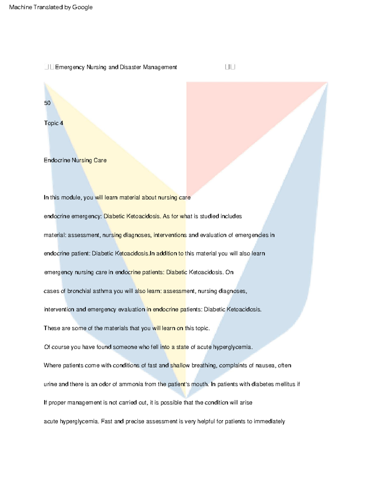 Emergency Nursing and Disaster Management -13 - In this module, you ...