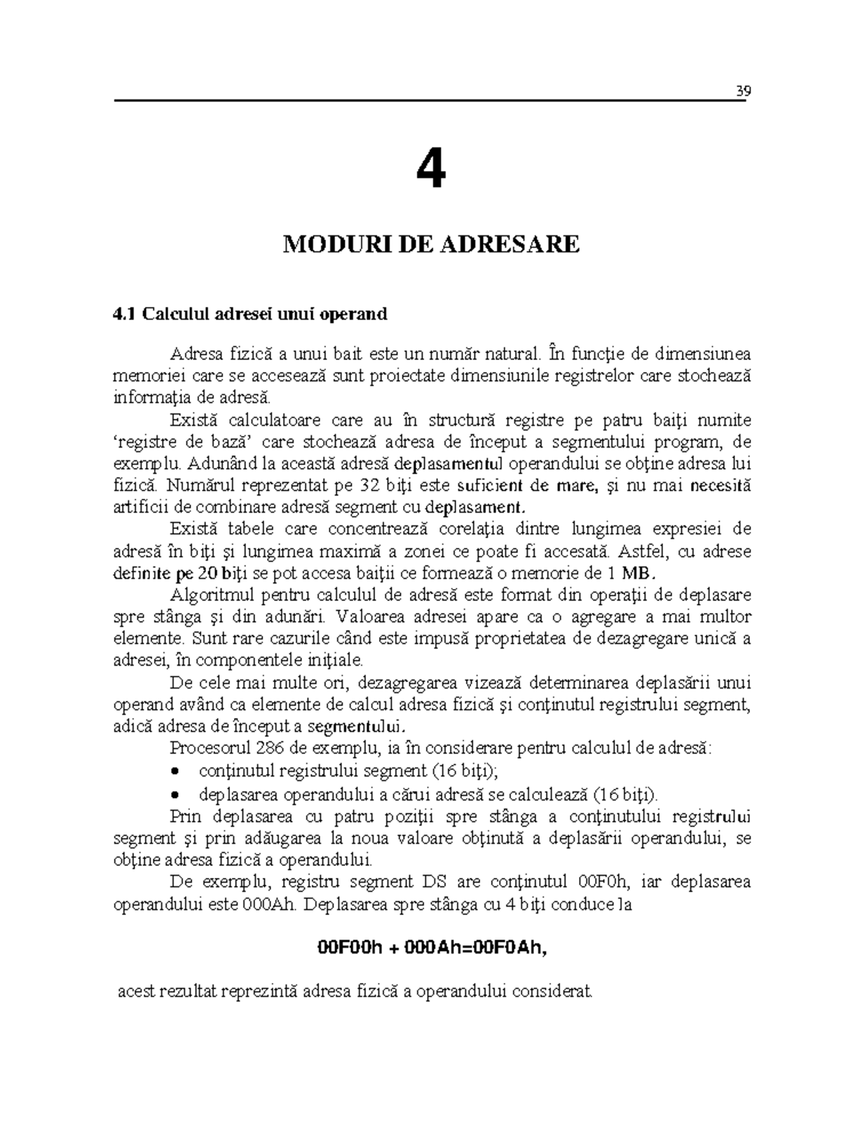 4 book30 capitolul 4 - 4 MODURI DE ADRESARE 4 Calculul adresei unui ...