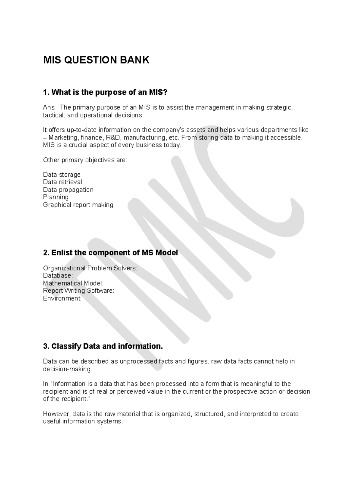 MIS Question BANK mid 2 - sfdlkgbasdoivjmaw',bnv;oksd f ha oafiwlnvfum ...