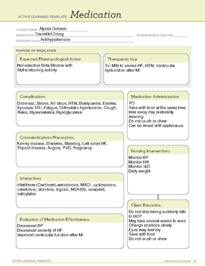 Digoxin - Template - ACTIVE LEARNING TEMPLATES TherapeuTic procedure A ...