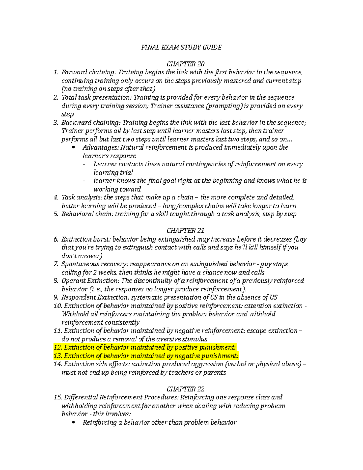 Final Exam Study Guide - FINAL EXAM STUDY GUIDE CHAPTER 20 Forward ...