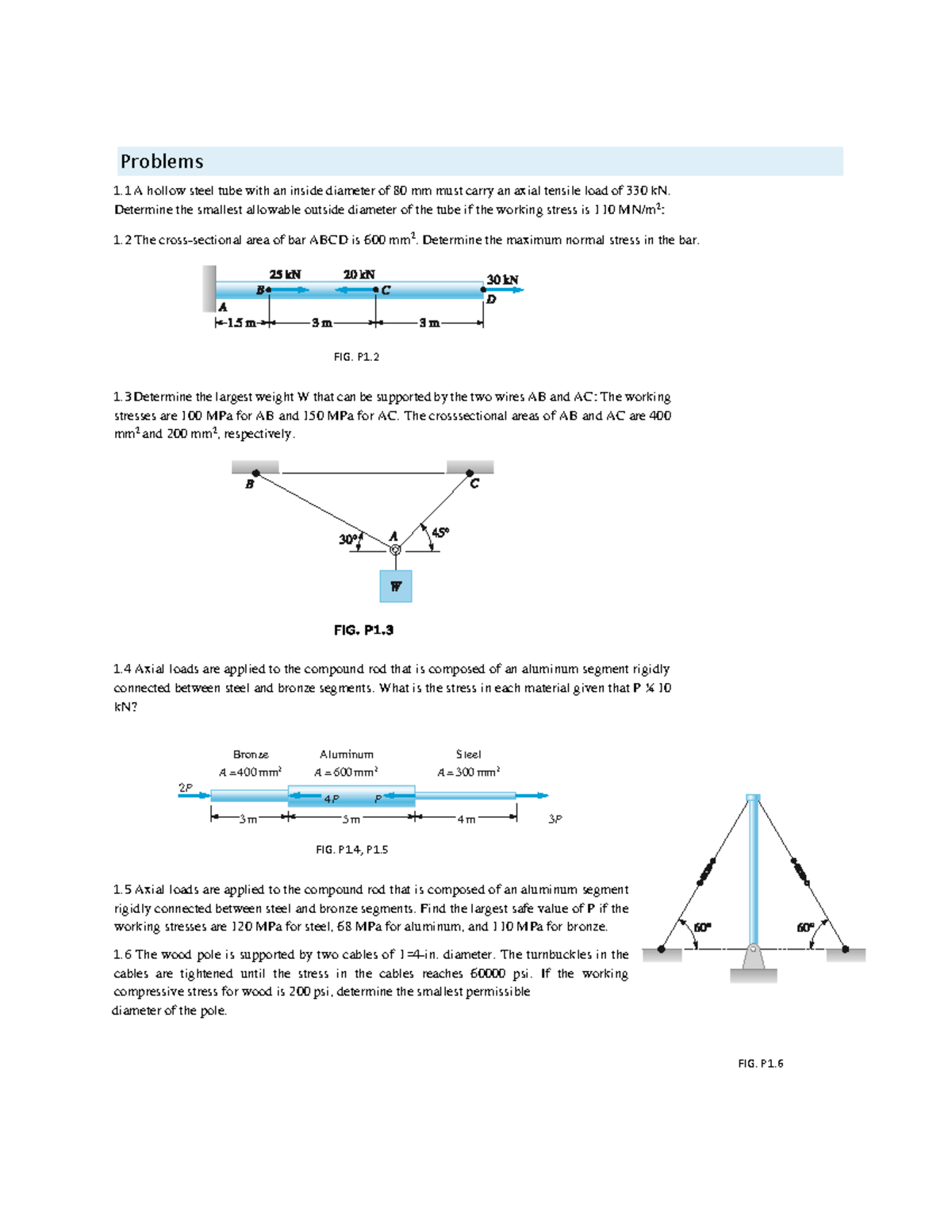 Mechanics Reviewer - a solution - Problems 1 A hollow steel tube with ...
