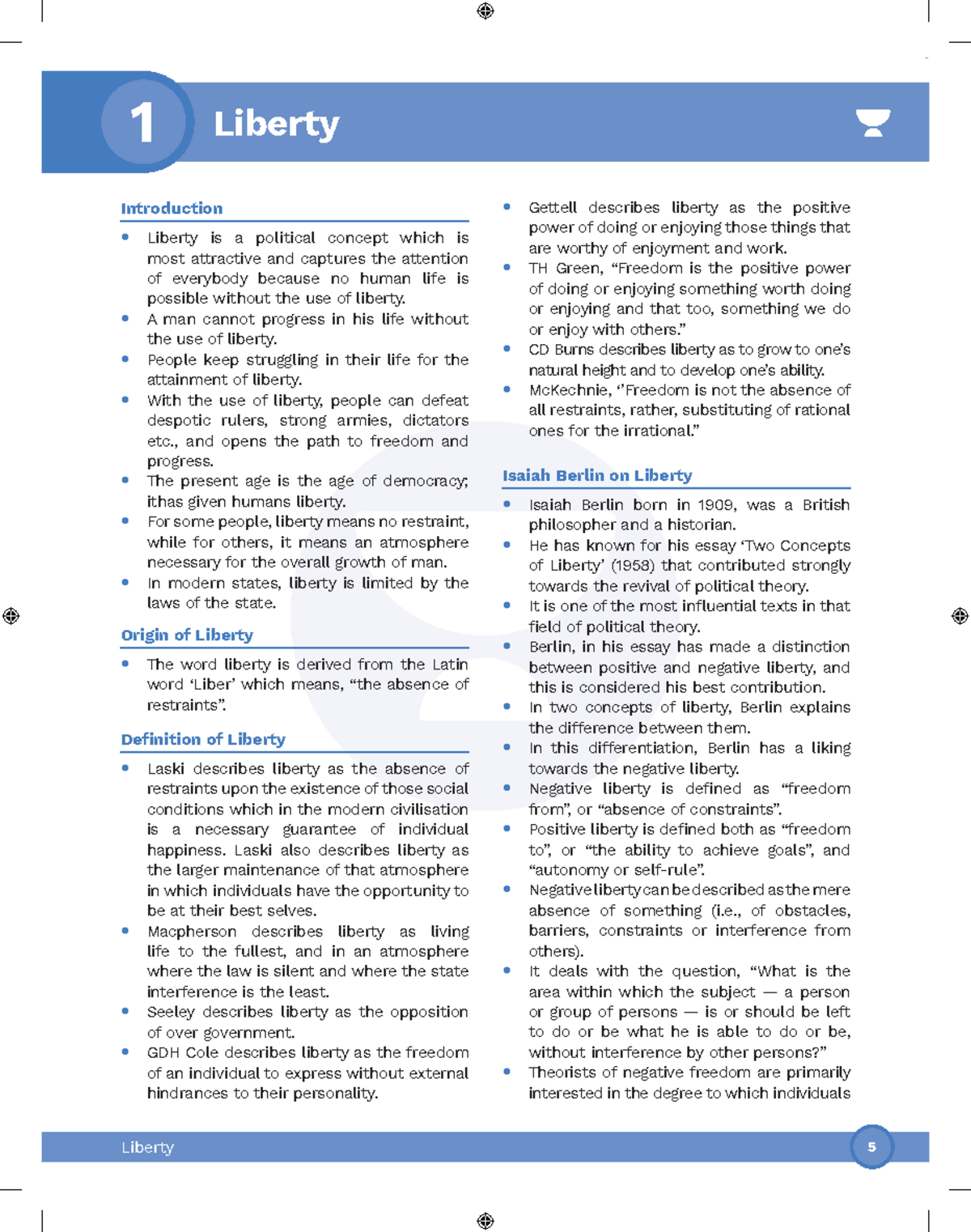 Unit-1 Political-Theory - Liberty 5 Gettell describes liberty as the ...
