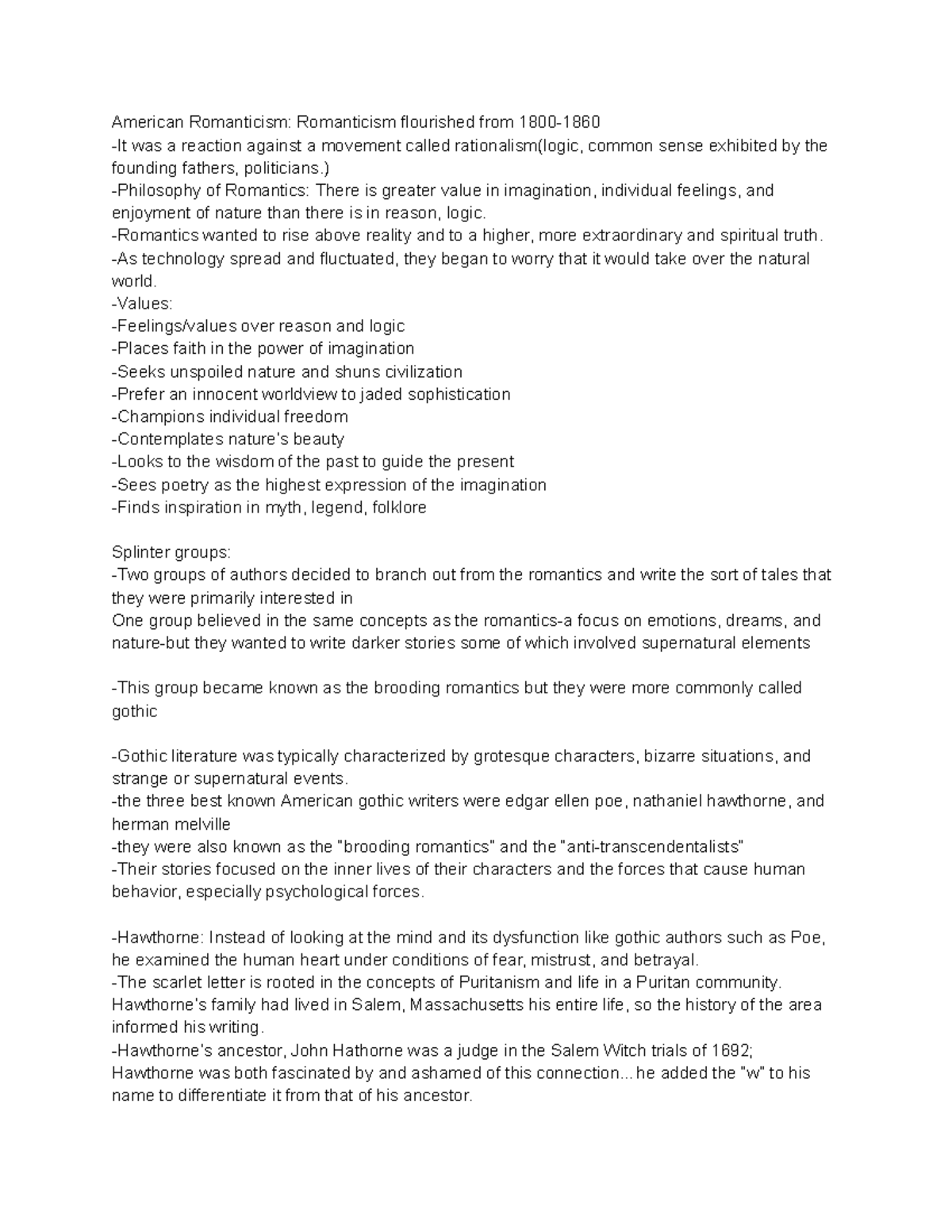 American Romanticism - ) -Philosophy of Romantics: There is greater ...