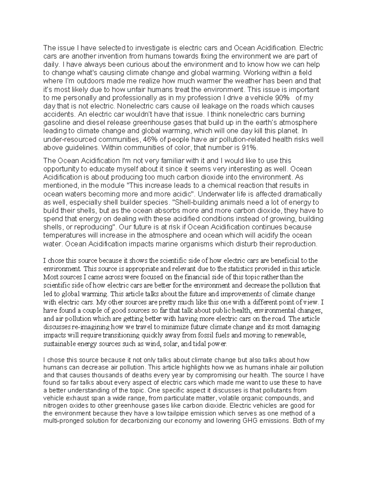 Module 6 project one - assignment - The issue I have selected to ...