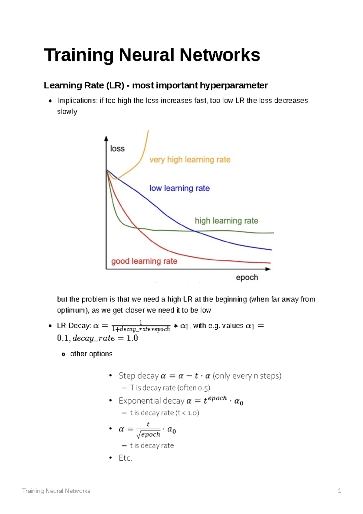 L5 Training Neural Networks - Training Neural Networks Learning Rate ...