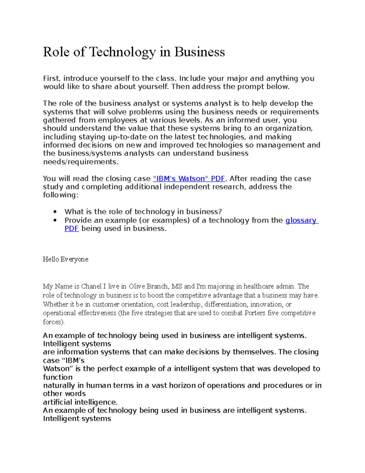 Role of Technology in Business -IT - Role of Technology in Business ...