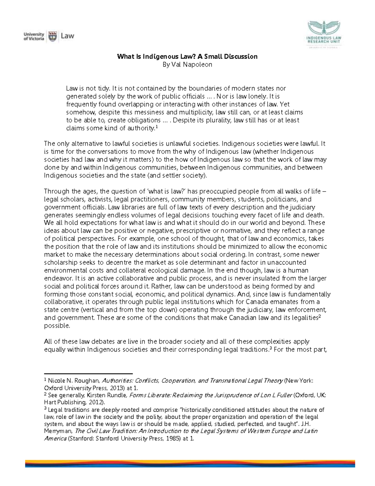 What is Indigenous Law - Reading material - What Is Indigenous Law? A ...