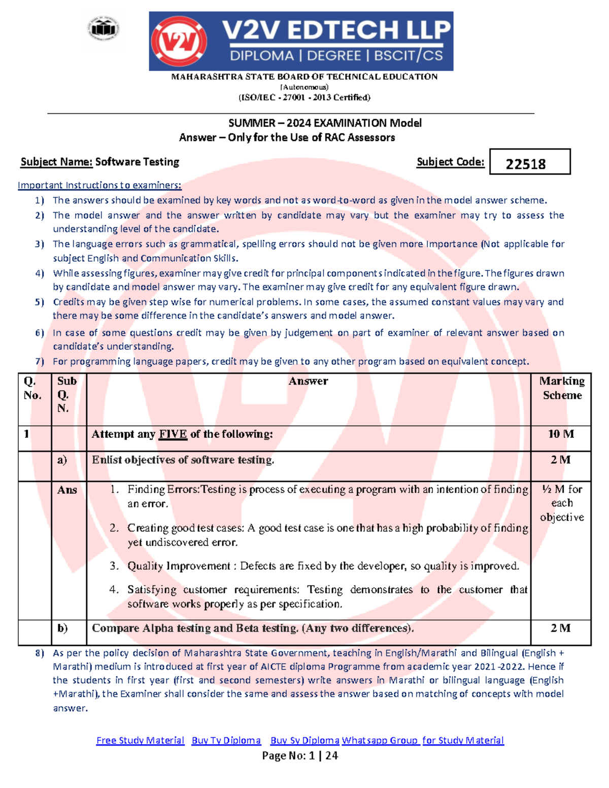 1020245-ST Model Answer Summer – 2024 Examination - (Autonomous) (ISO ...