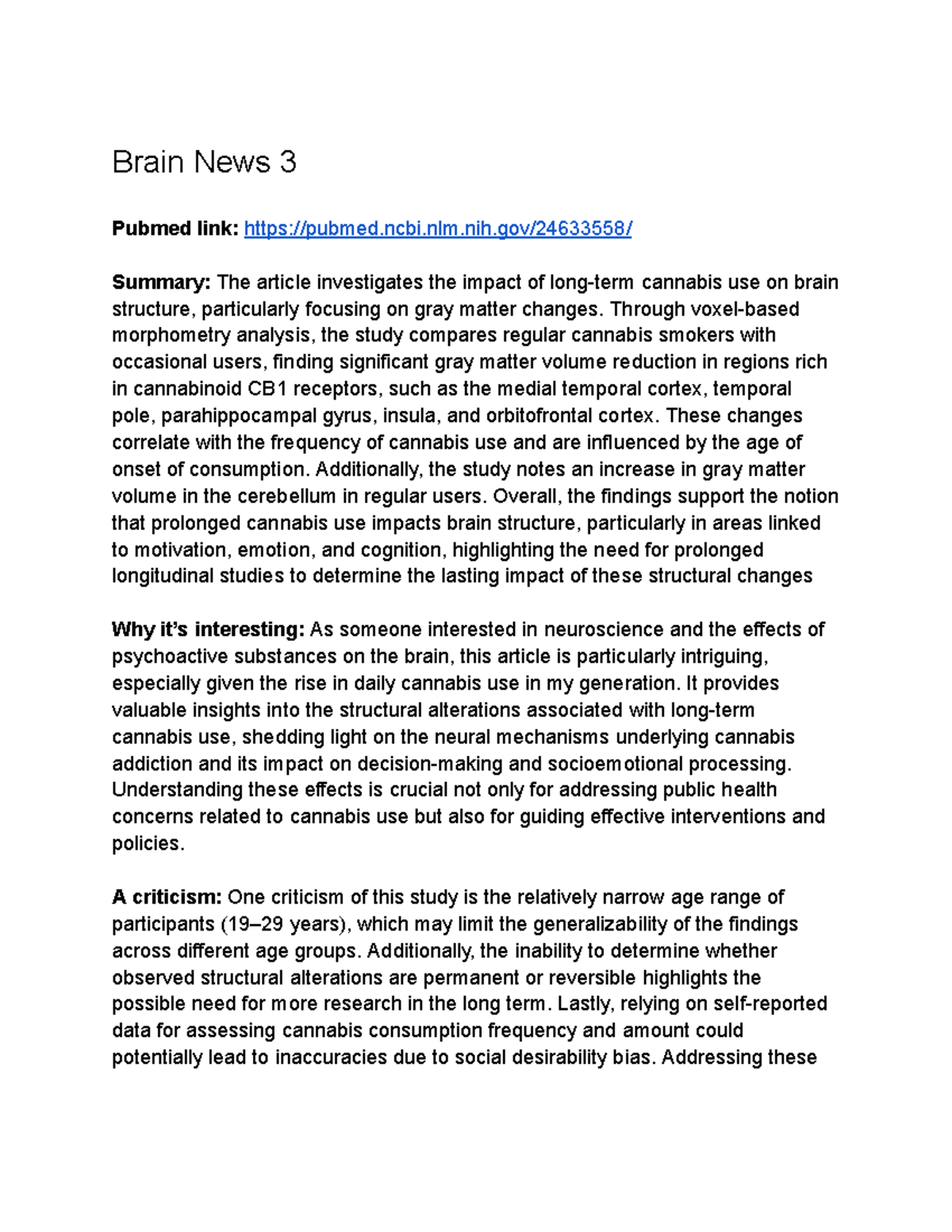 Brain news 3 - Brain News 3 Pubmed link: pubmed.ncbi.nlm.nih/24633558 ...