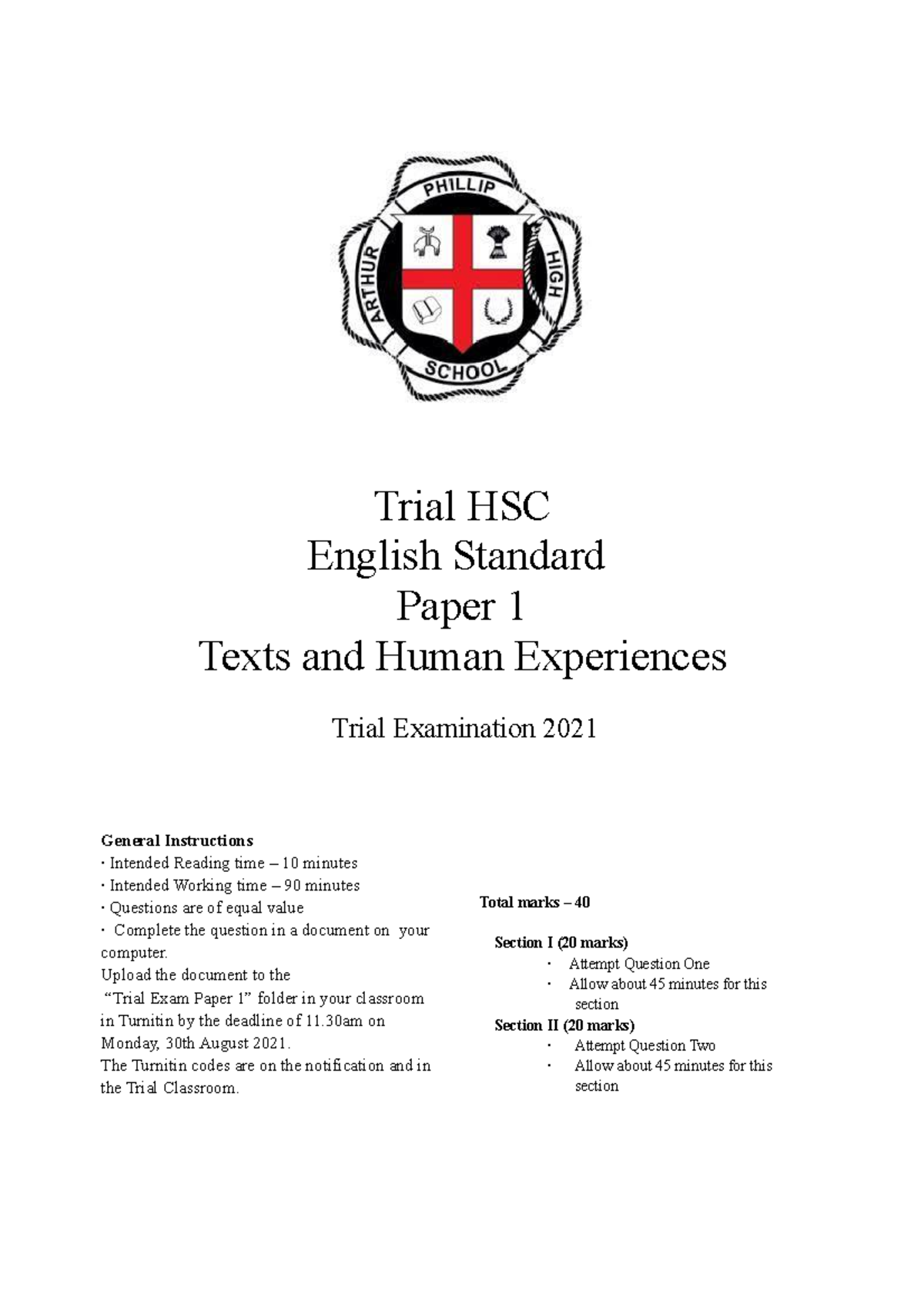 Trial HSC Standard Paper 1 (1) 2021 - Trial HSC English Standard Paper ...