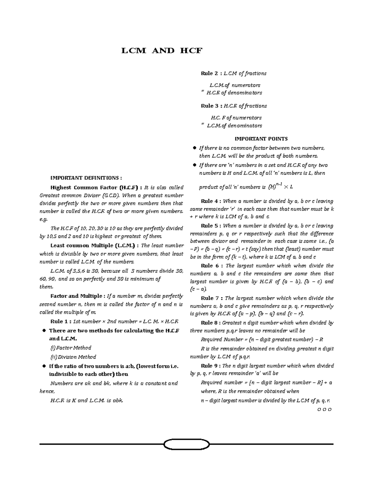 LCM and HFC Question with Solution - Rule 2 : L.C of fractions L.C.M ...
