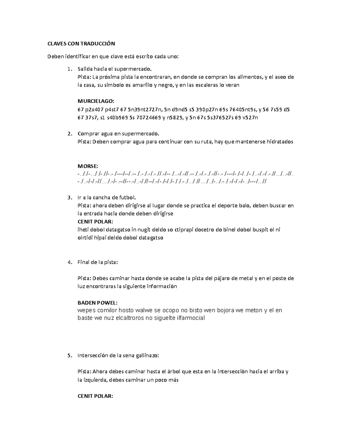 Claves - CLAVES CON TRADUCCIÓN Deben identificar en que clave está ...