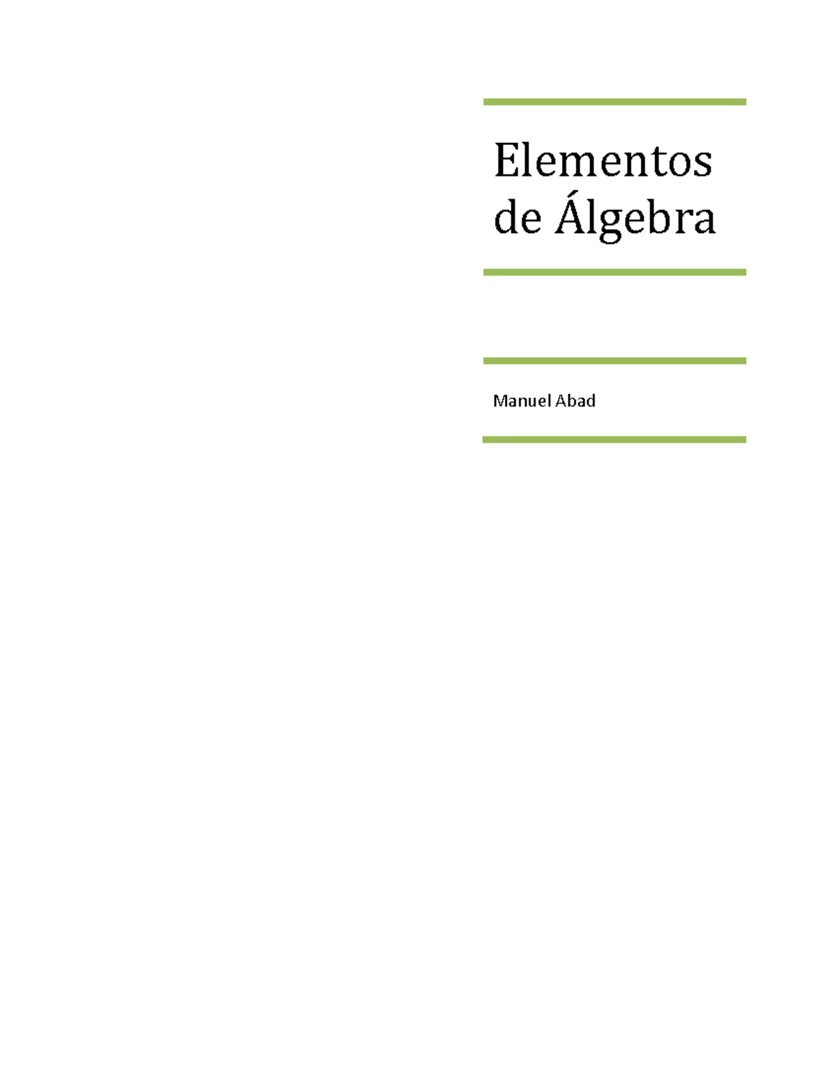 Manuel Abad - Elementos de Álgebra - Elementos de Álgebra Manuel Abad ...