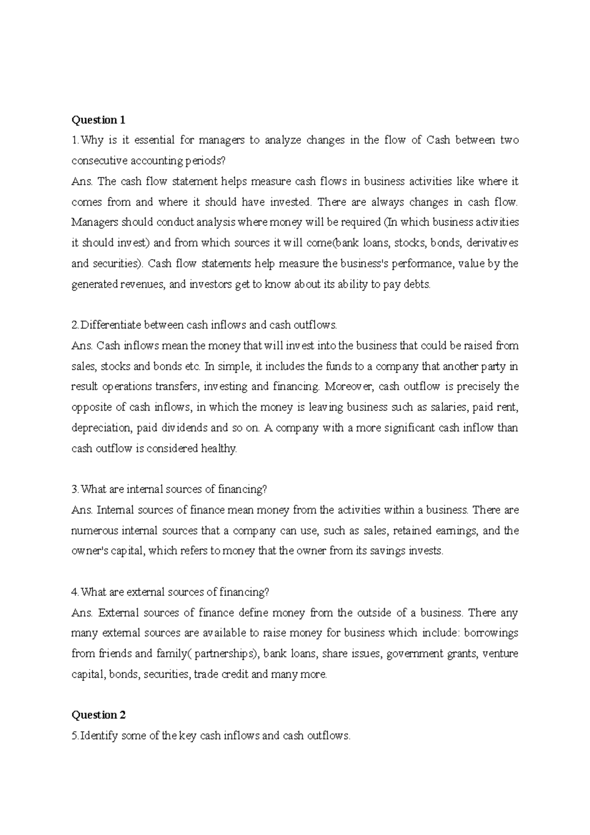 Financial Assignment chapter 3 - Question 1 1 is it essential for ...