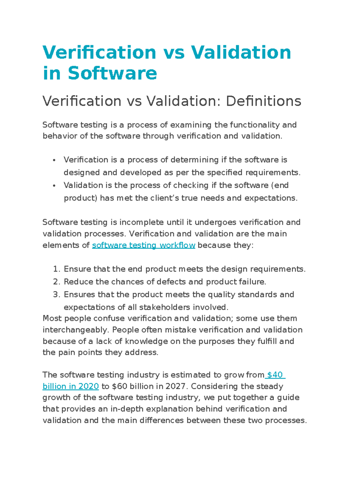 Unit 1 - none - Verification vs Validation in Software Verification vs ...