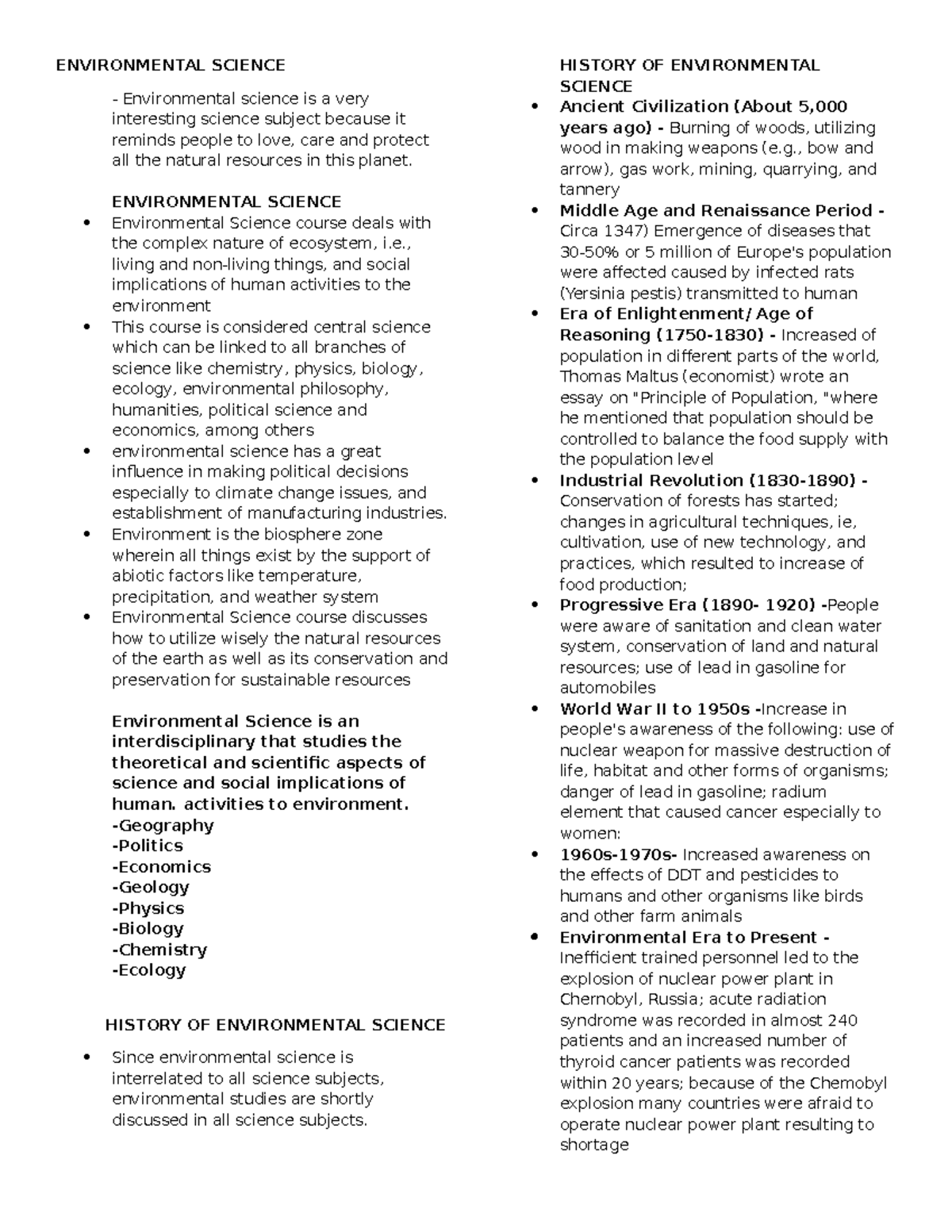 Envi-sci-chap-1 - Transes in EL:11 - ENVIRONMENTAL SCIENCE ...