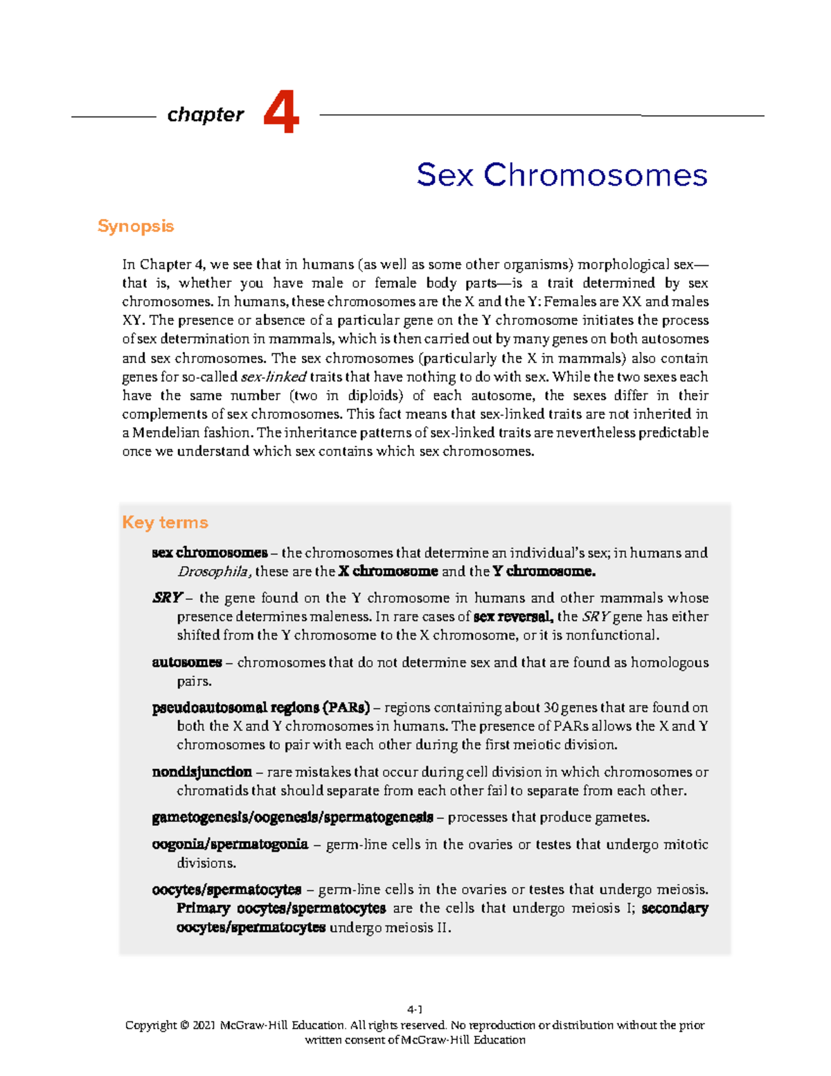 Goldberg Genetics 7e CH04 SMSG pdf - 4- Copyright © 2021 McGraw-Hill ...