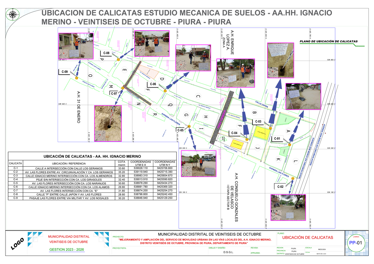 CAD-Plano Ubicacion de Calicatas Ignacio Merino-Planta Perfil - A1 ...