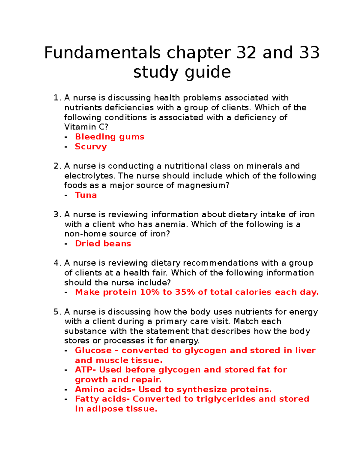 Fundamentals chapter 32 and 33 study guide - Fundamentals chapter 32 ...