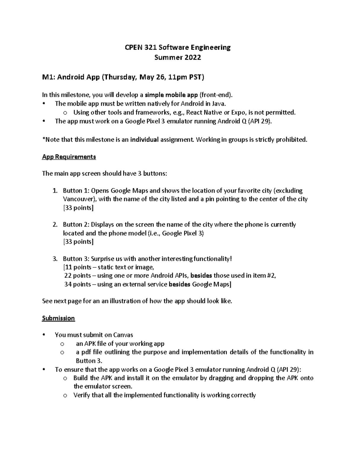 M1 Frontend - 11111 - CPEN 321 Software Engineering Summer 2022 M1 ...