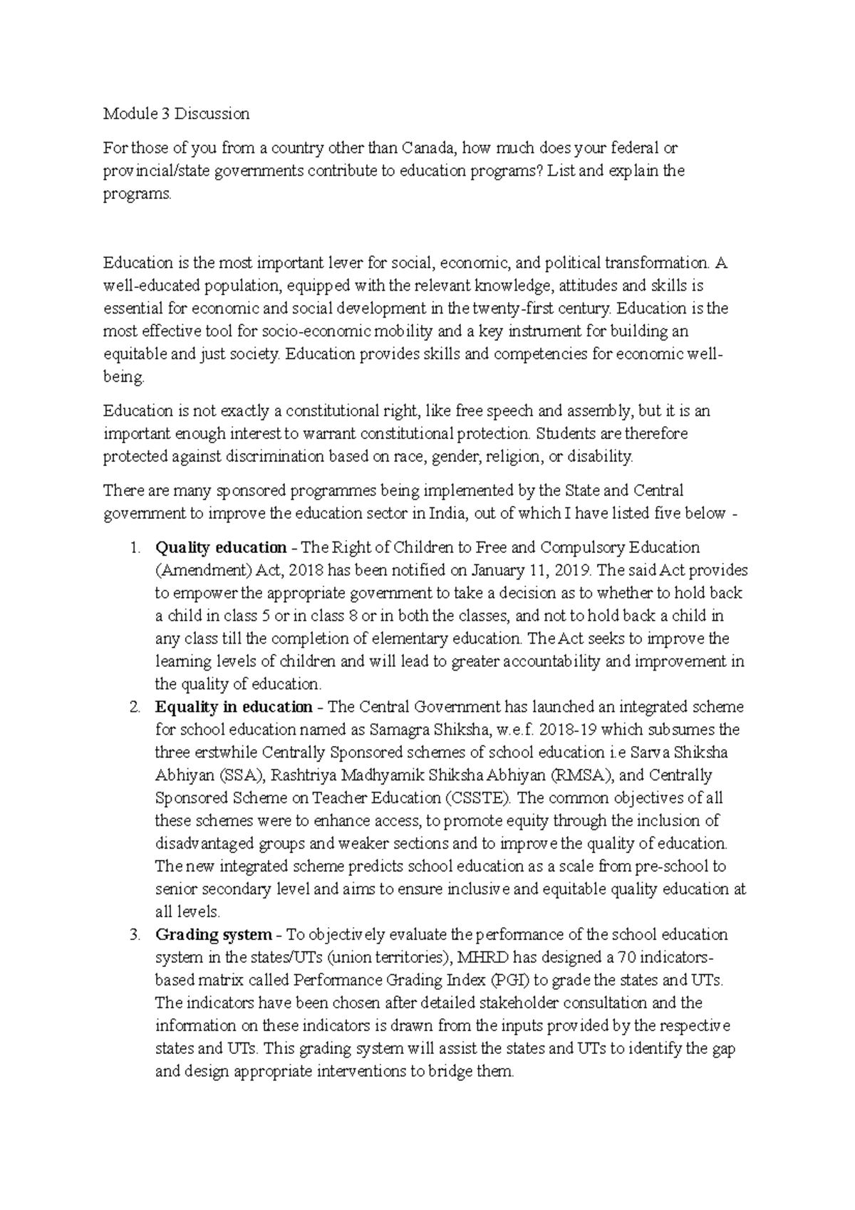 Module 3 Discussion - Module 3 Discussion For those of you from a ...