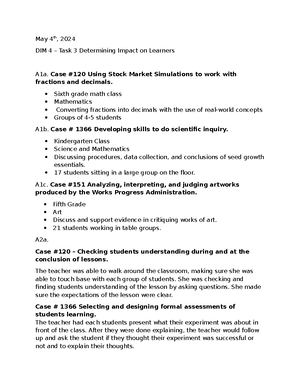 STU C109 Lesson Plan - January 4, 2024 D109 Task 1 General Information Lesson Title: Place Value ...