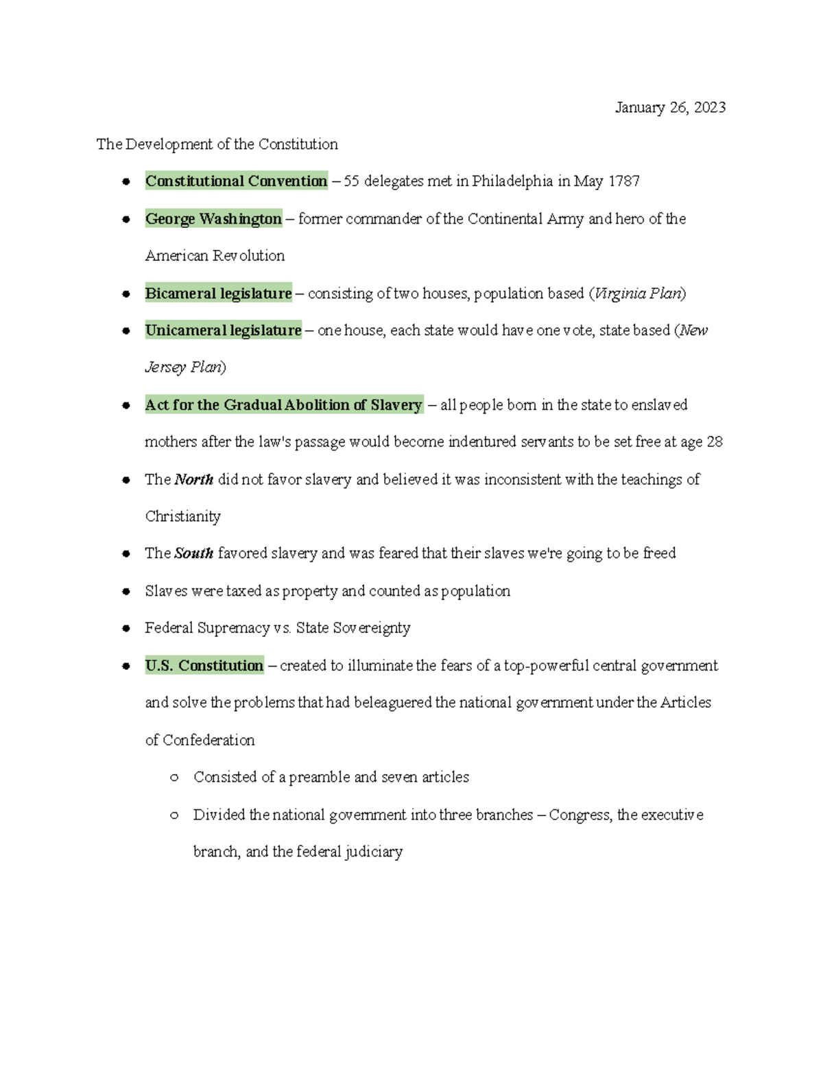 2.3 The Development of the Constitution - January 26, 2023 The ...