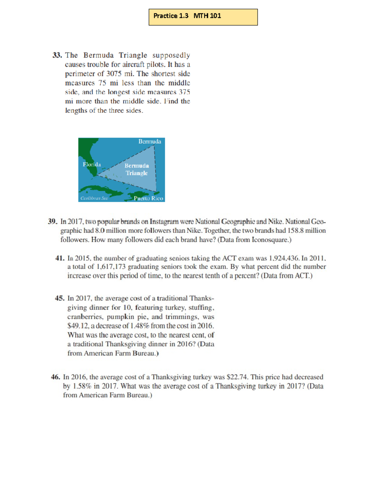 Practice 1.3 . MTH 101 - fdklajfkel;f - MTH 210 - Practice 1 MTH - Studocu