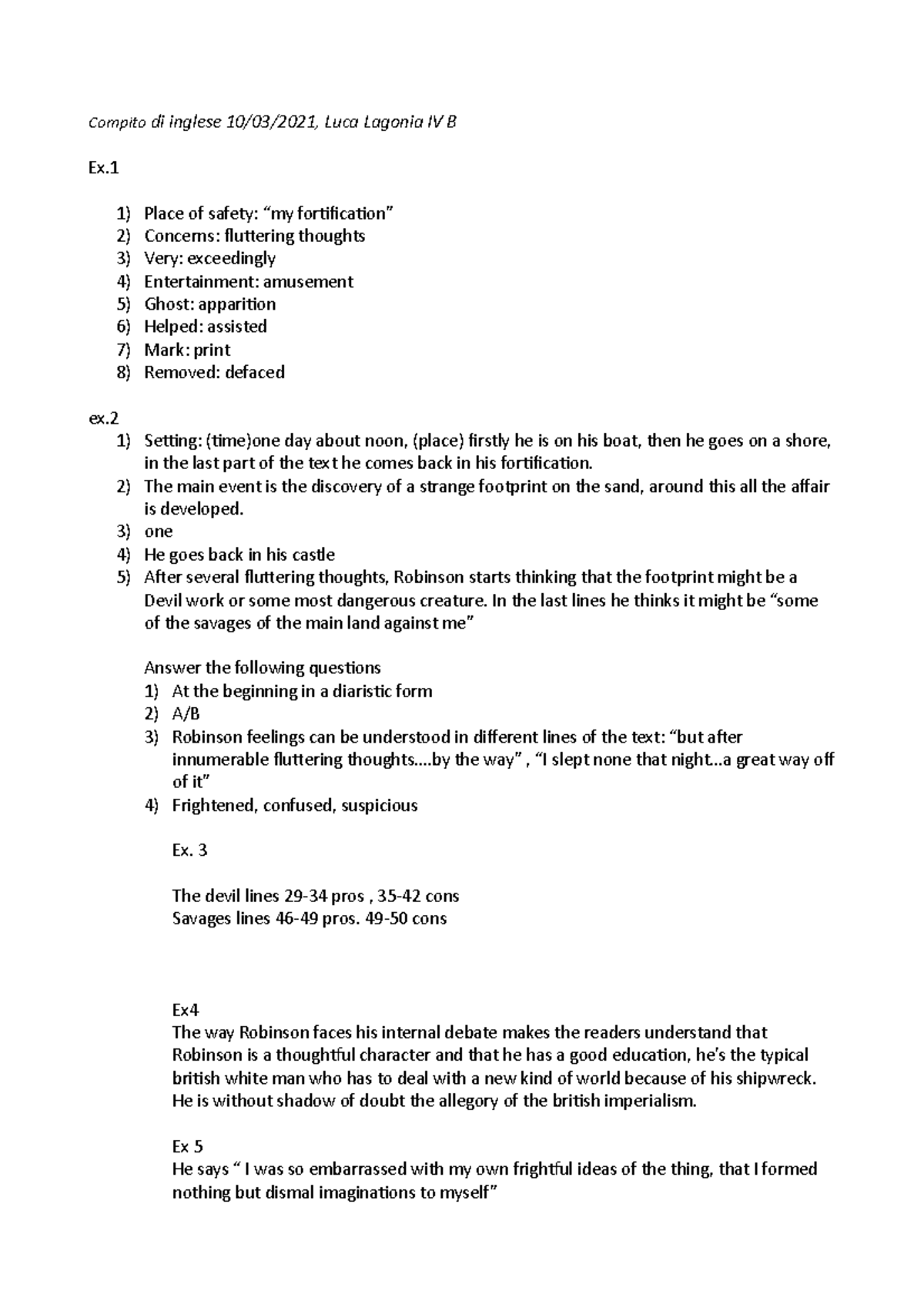 Compito di inglese grammatica - Studocu