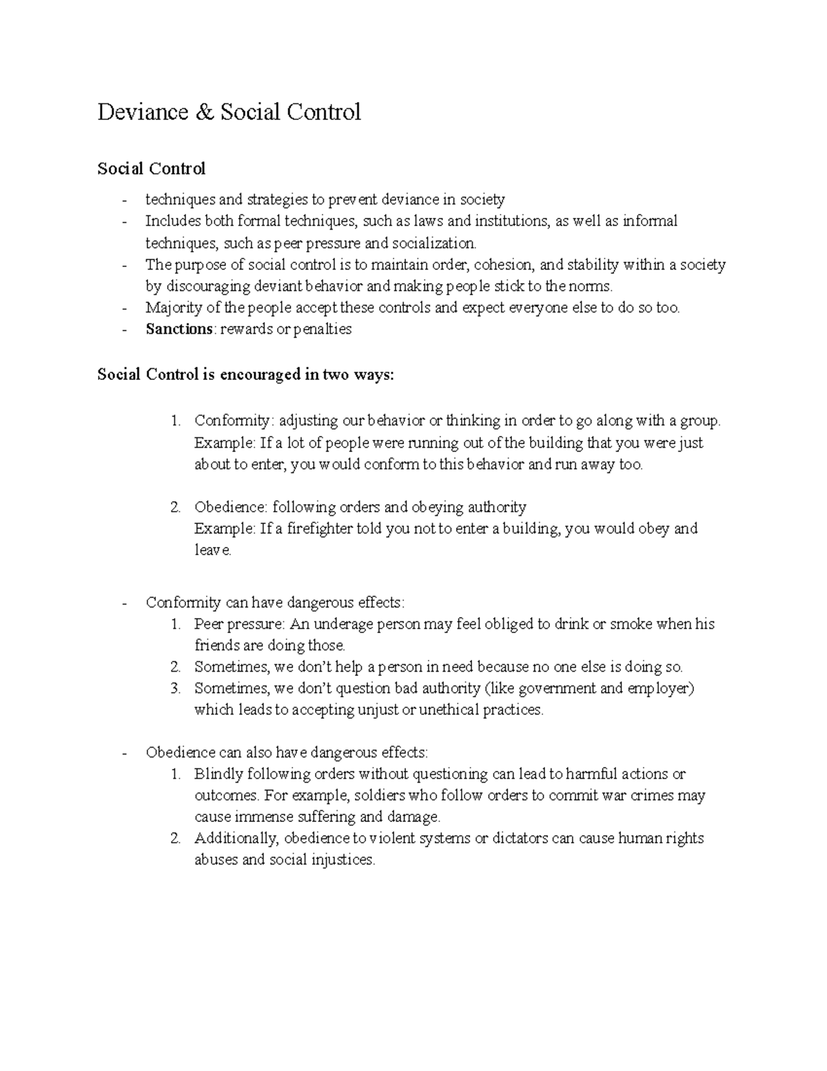 Deviance-Social-Control - Introduction to Sociology - IUB - Studocu