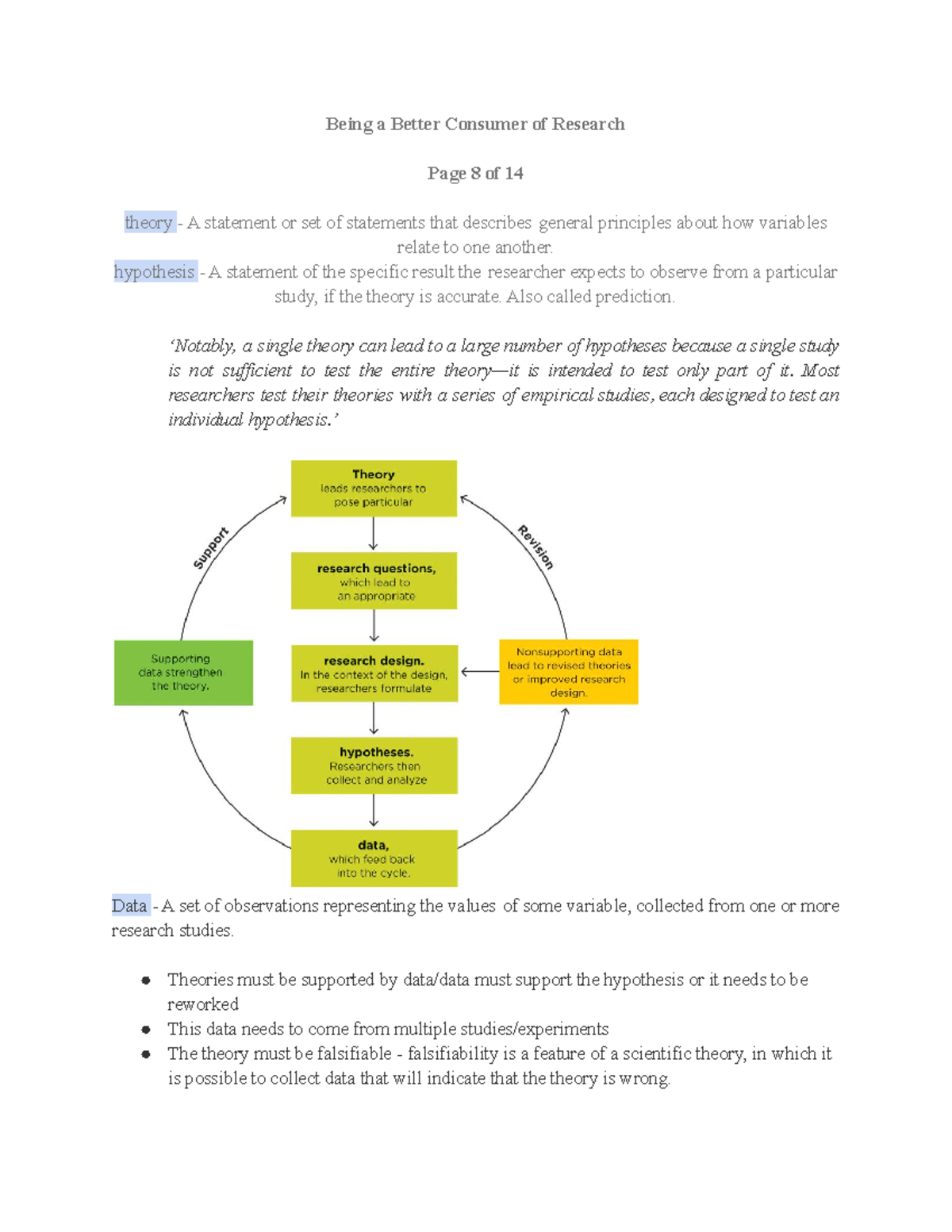Chapter 1 Being a Better Consumer of Research page 8 Notes - Being a ...